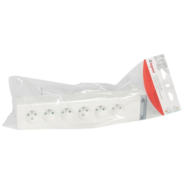 Bloc multiprise fixable 6x2P+T longueur 343mm a cabler - blanc Legrand