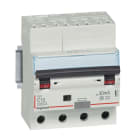 Legrand - 411193 - Disjoncteur diff DX³ 6000-auto/vis- 4P 400V~ -10A - type A 30mA -courbe C -4 mod