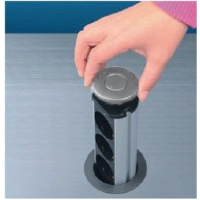 Xeta - 110110 - POP-UP - Multiprise escamotable grise - 3 prises - 2 ...