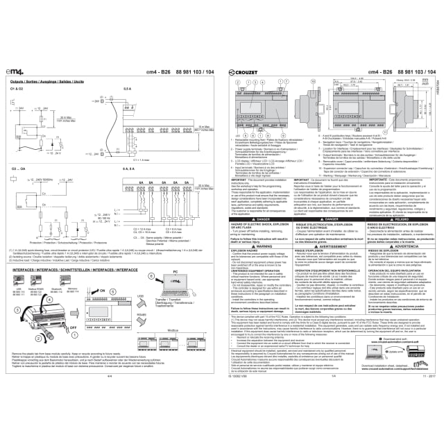 Crouzet - 88981136 - B26-ET Starter Kit, Em4 Nano-PLC Ethernet, 26 I/O ...