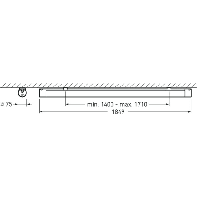 Trilux - 8076440 - Luminaire étanche Tugra 74W 1849mm 4000K 12500lm ...