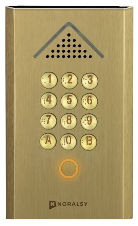 Clavier code autonome Profil 2 compact doree pose en encastrement 1 relais Noralsy