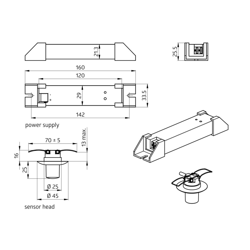 PD9-KNX-DX-GH-FP mini detecteur de presence KNX grande hauteur faux plafond BEG