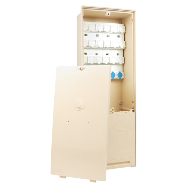 Borne REMBT 300 ivoire - sigle Enedis - nu Depagne