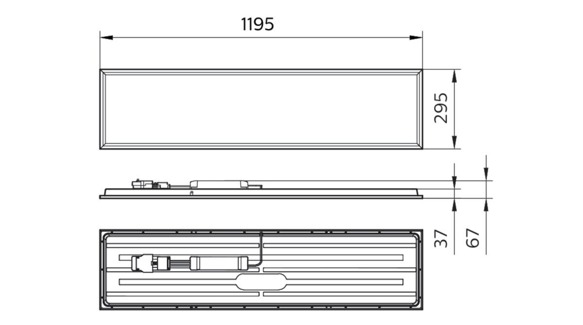 CoreLine Panel LED 1200x300 RC132V 840 Dali UGR19 3600lm 50000hL90 Philips