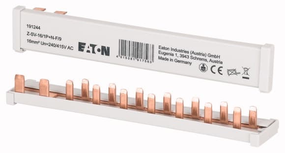 Barrette de pontage horizontale, 1P+N, 9 modules, 16mm2 Eaton Industries France SAS