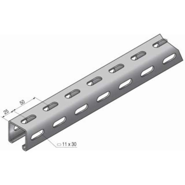 NIEDAX - 652040 - Rail STRUT 41x41x1.80, perforé 3 faces, longueur 3m, SZ