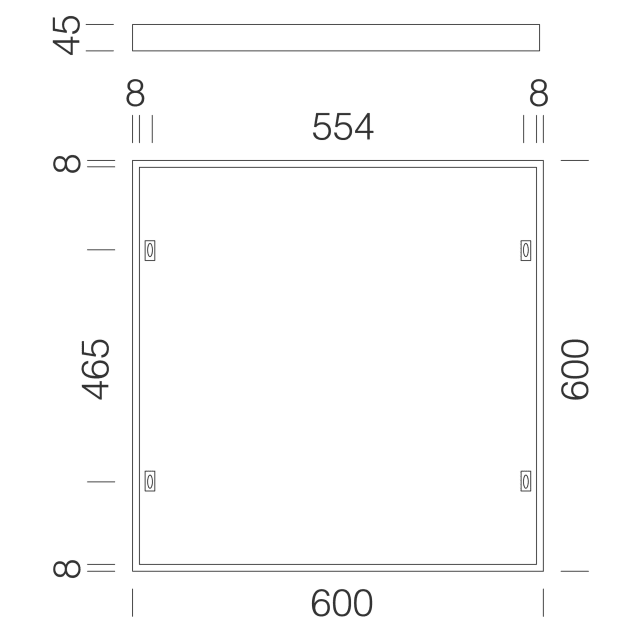Disano - 99803100 - Accessoire 595 Cadre Saillie 600X600 POUR LED PANEL ...