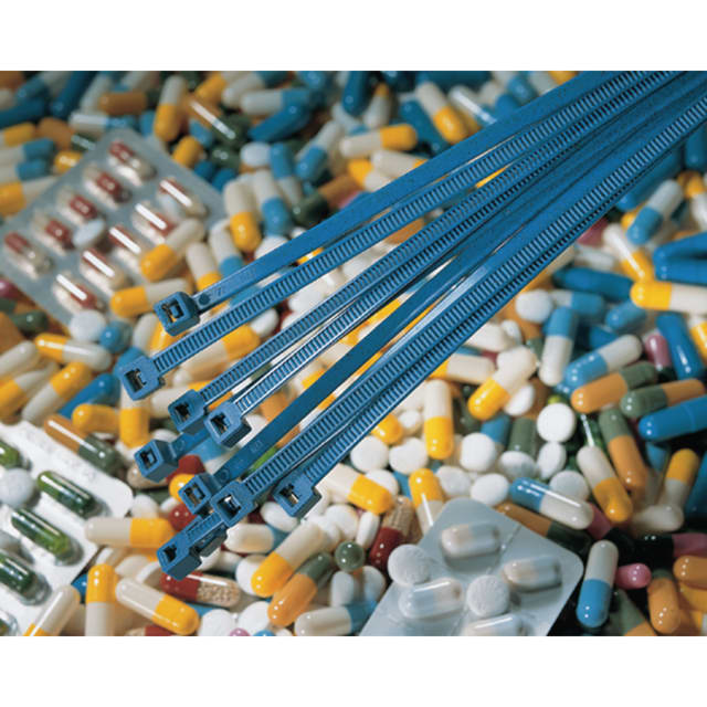 Collier detectable 390x4.6 mm en PA66MP Bleu - MCT50L Hellermanntyton