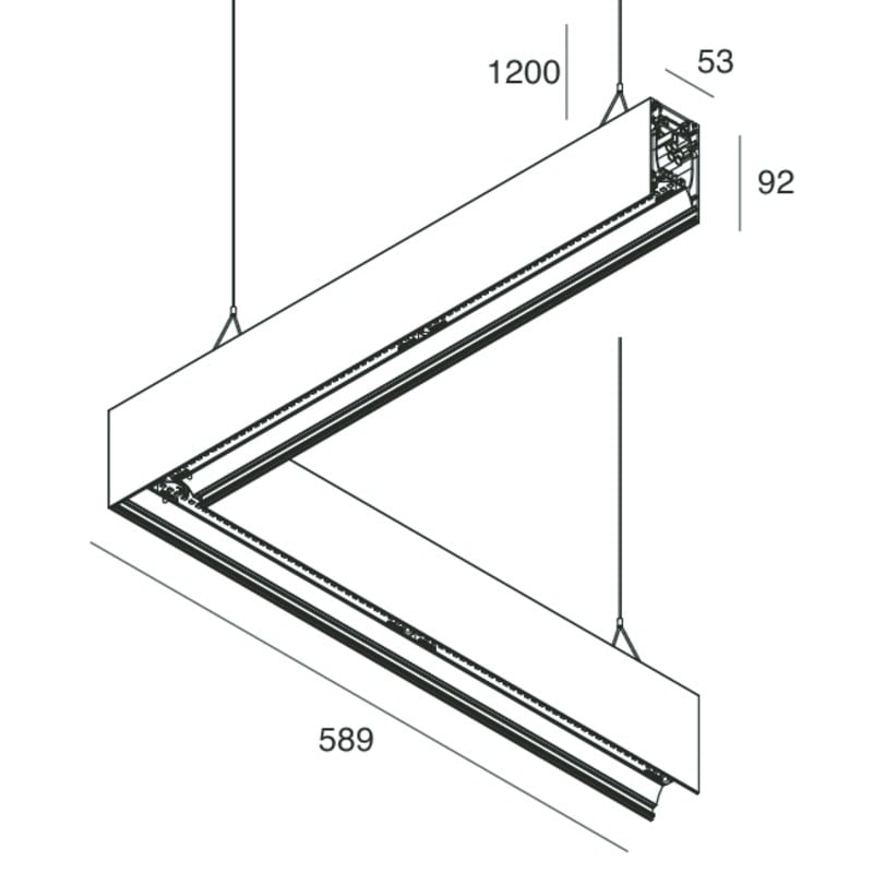HERO B : PROFIL LED D'ANGLE 90° POUR INSTALLATION EN SUSPENSION ...
