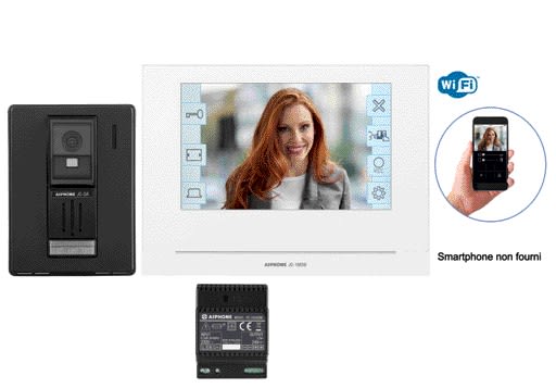 Aiphone - JOS1AW - Kit JO wifi, platine saillie ABS noir, moniteur ...